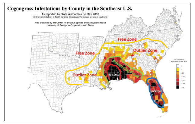 Invasive Cogongrass Occurrence